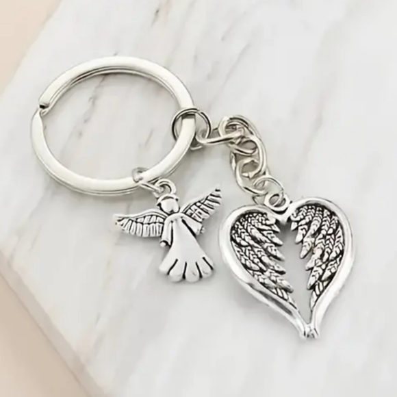 Accessories | Silver Angel Wings Key Chain Keychain | Poshmark